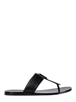 TOM FORD Leather Thong Sandals - Black