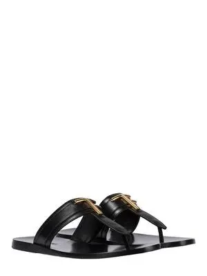 TOM FORD Leather Thong Sandals - Black