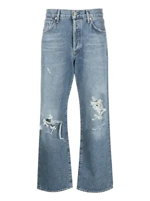 Citizens Of Humanity Distressed Cropped Jeans - Blue