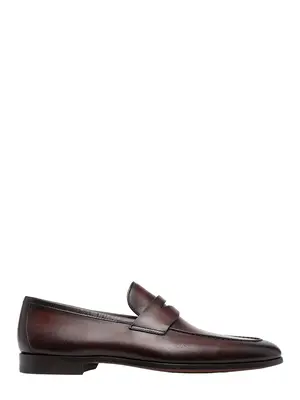 Magnanni Leather Penny Loafers - Brown