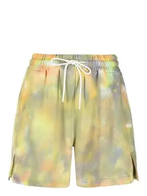 MSGM Tie-dye Track Shorts - Yellow
