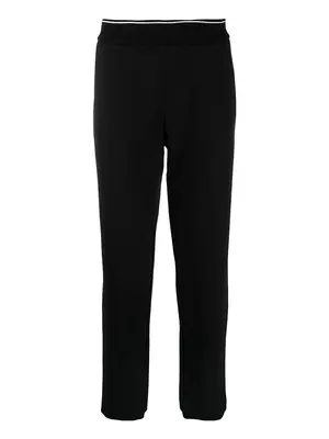 Armani Exchange Ribbed-edge Track Trousers - Black
