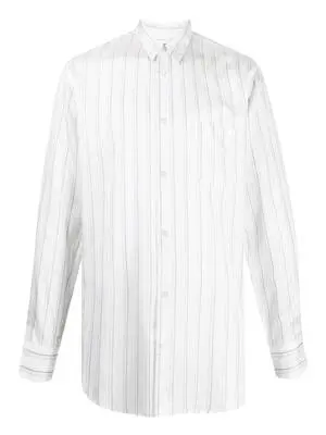 Comme Des Garçons Striped Long-sleeve Shirt - White
