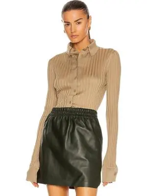 Bottega Veneta Light Weight Silk Rib Sweater - Beige