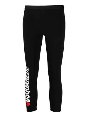 Dsquared2 Logo-print Cropped Leggings - Black