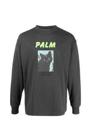 Palm Angels Graphic Print Crewneck Sweatshirt - Black