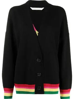 Palm Angels Miami Logo V-neck Cardigan - Black