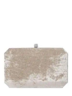 Tyler Ellis Medium Perry Crushed Velvet Clutch - Grey