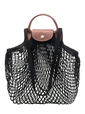Longchamp Le Pliage Filet Mesh Tote Bag - Black