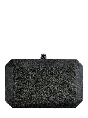 Tyler Ellis Medium Perry Glitter Medley Acrylic Clutch Bag - Black