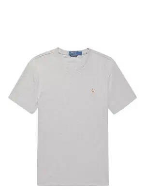 Polo Ralph Lauren Slim-fit Mélange Cotton-jersey T-shirt - Gray