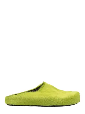 Marni Marni Fussbet Calf-Hair Slippers Green
