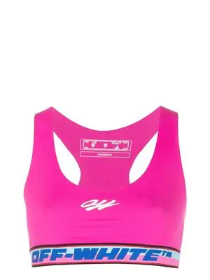 Off-White Logo-intarsia Sports Bra - Pink