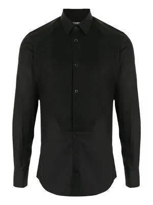 DOLCE & GABBANA Bib-collar Cotton Shirt