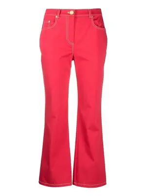 Moschino High-rise Flared Cotton Jeans - Pink