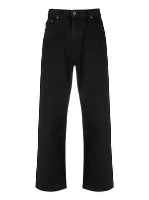 Valentino Garavani Logo Patch Straight Leg Jeans - Black