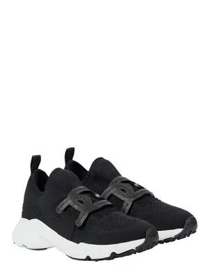 TOD'S Trimmed Knit Sneakers - Black