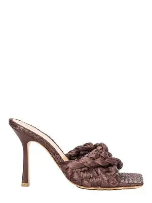 Bottega Veneta Bottega Veneta Raffia Stretch Mules Bitter Chocolate