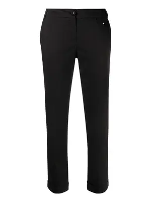 Patrizia Pepe Slim-fit Cropped Trousers - Black
