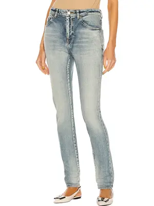 Saint Laurent Medium Waist Skinny Jeans - Bright Blue