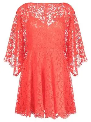 VALENTINO Wide-Sleeve Lace Dress