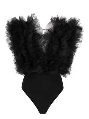 Alchemy Fashions X Lia Aram Ruffle Bodysuit - Black
