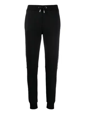Philipp Plein Crystal Embellished Track Trousers - Black