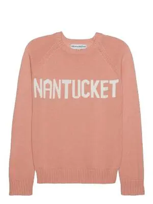 ELLSWORTH + IVEY Nantucket Crewneck Sweater - Black / White / Orange / Gray