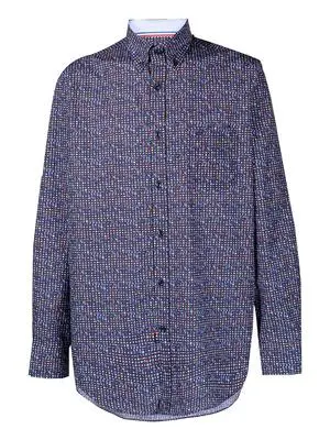 Paul & Shark Flag-print Cotton Shirt - Blue