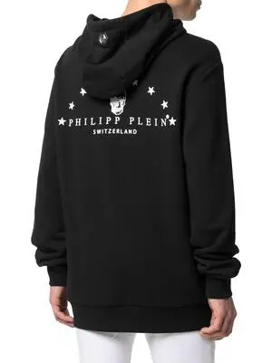 Philipp Plein Printed Long-sleeved Hoodie - Black