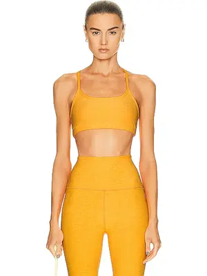 Beyond Yoga Beyond Yoga Spacedye Slim Racerback Bra In Black Mango Pop Heather