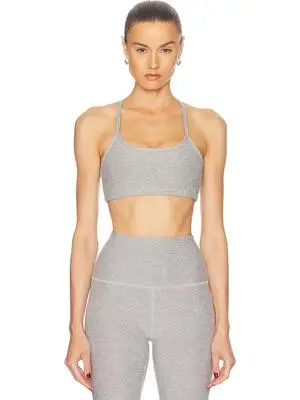 Beyond Yoga Spacedye Slim Racerback Bra In Black - Silver Mist