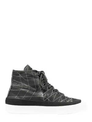 Stone Island Abstract-print High-top Sneakers - Grey