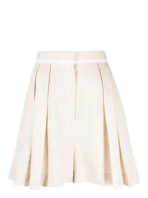 Stella McCartney High-waisted Pleated Tailored Shorts - Neutrals