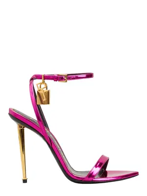 TOM FORD TOM FORD Lock Metallic Stiletto Sandals Fuxia