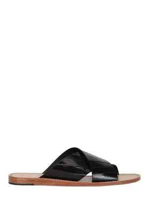 Dolce & Gabbana Pantheon Leather Sandals - Black