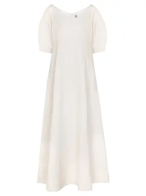 TOTEME Linen And Cotton-blend Midi Dress - White