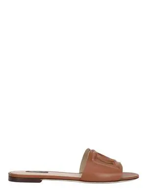 Dolce & Gabbana Dg Millennials Leather Slides - Brown