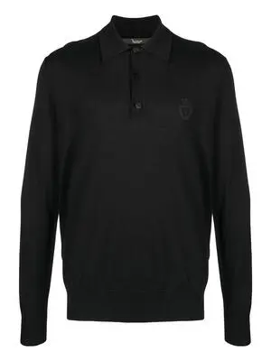 BILLIONAIRE Crest Embroidery Cotton Jumper - Black