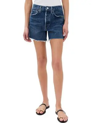 AGOLDE Parker Long Denim Shorts - Caution