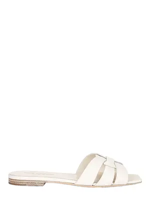 Saint Laurent Tribute Nu Pieds Flat Sandals - Porcelaine