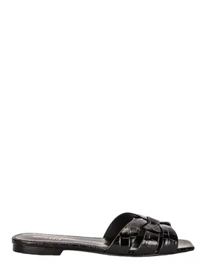 Saint Laurent Tribute Nu Pieds Flat Sandals - Noir