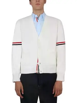 Thom Browne Tricolour 4-bar Cardigan - White