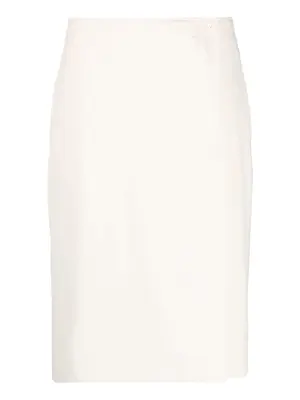 Aspesi Wrap-front Midi Skirt - Neutrals