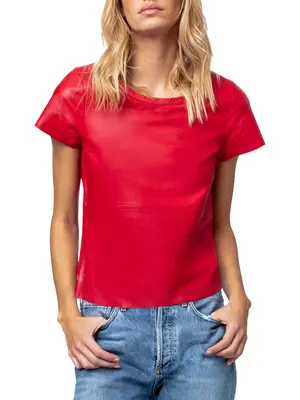 AS By DF AS By DF New Guard Recycled Leather Tee Coco Red