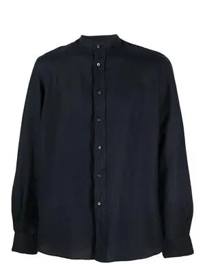 ASPESI Band-collar Linen Shirt