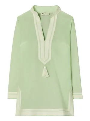 Tory Burch Tory Burch Cotton Tunic Bright Mint