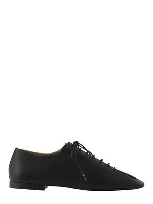 LEMAIRE Leather Lace-up Derby Loafers - Black
