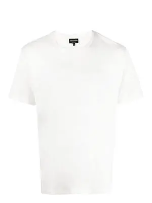 Giorgio Armani Logo-embroidered T-shirt White