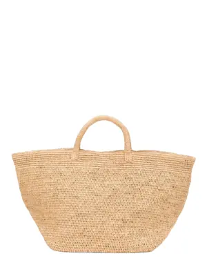 IBELIV Woven Raffia Tote - Brown